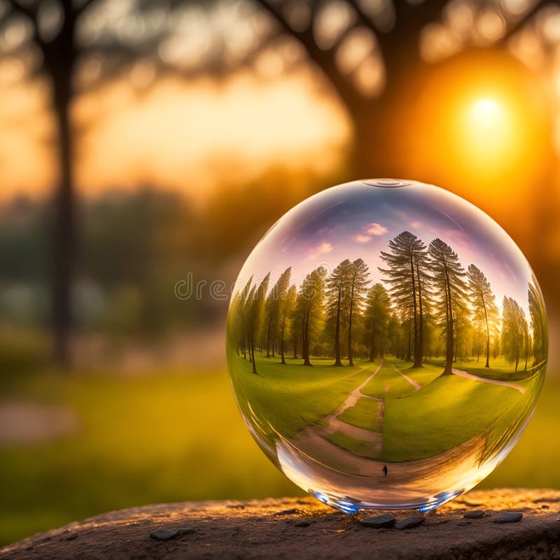 Image of the Reflective Glass Crystal Ball of the Scene by Which the ...