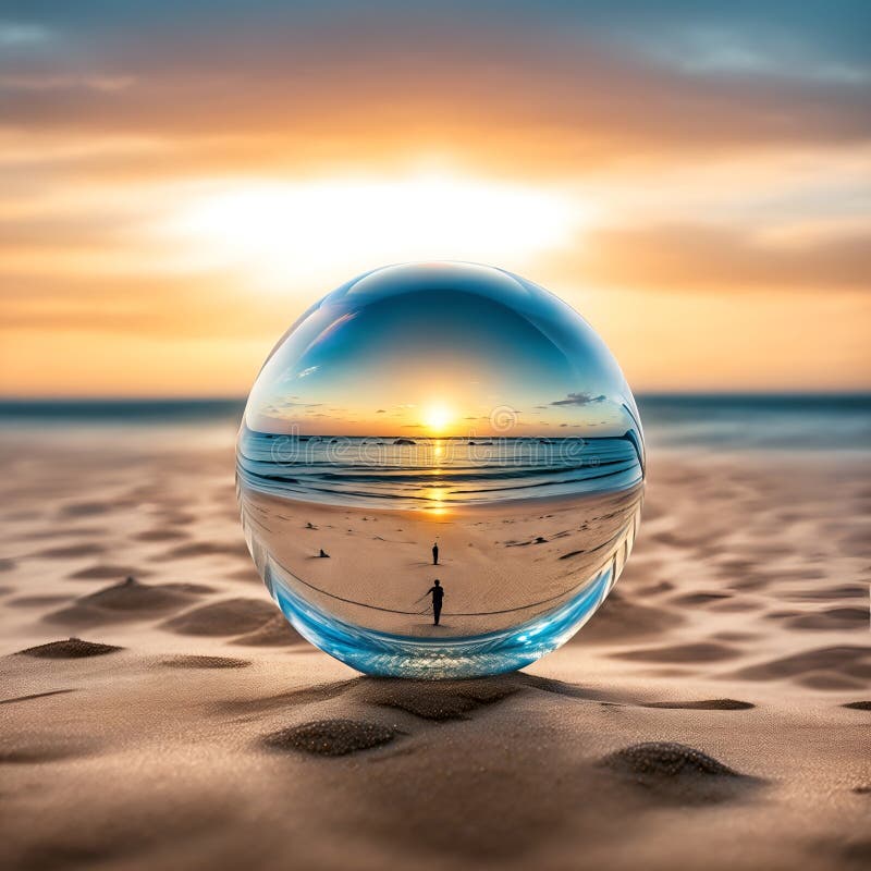 Image of the Reflective Glass Crystal Ball of the Scene by Which the ...