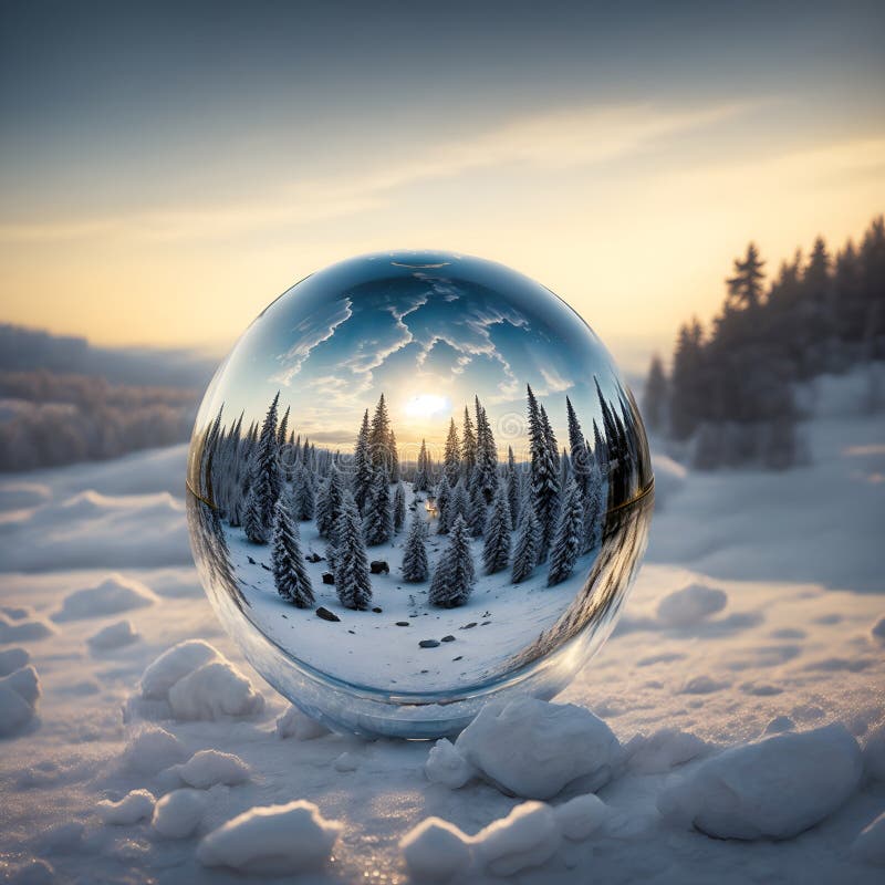 Image of the Reflective Glass Crystal Ball of the Scene by Which the ...