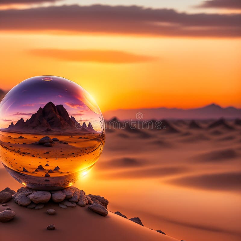 Image of the Reflective Glass Crystal Ball of the Scene by Which the ...