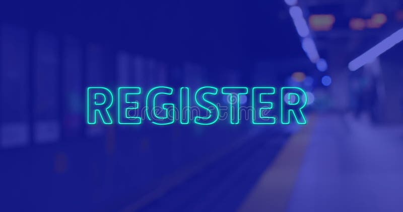 Image of Register Text Over Underground on Blue Background Stock ...
