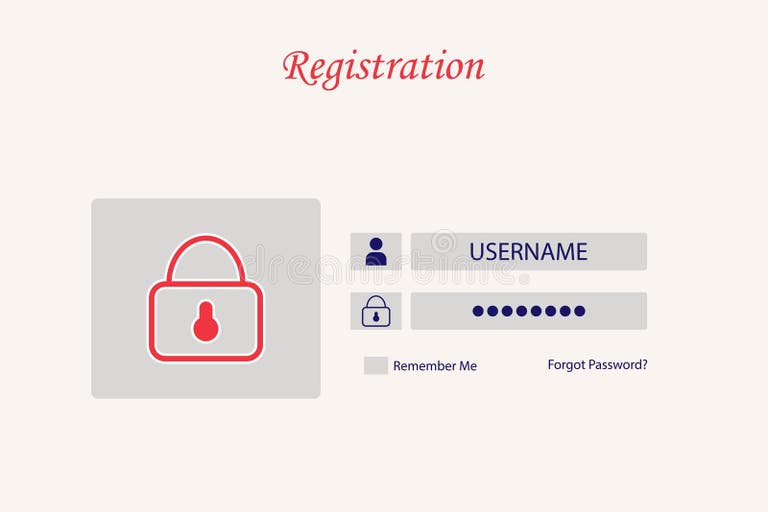 Image of Registration on the Site. Password and Login Management Stock ...