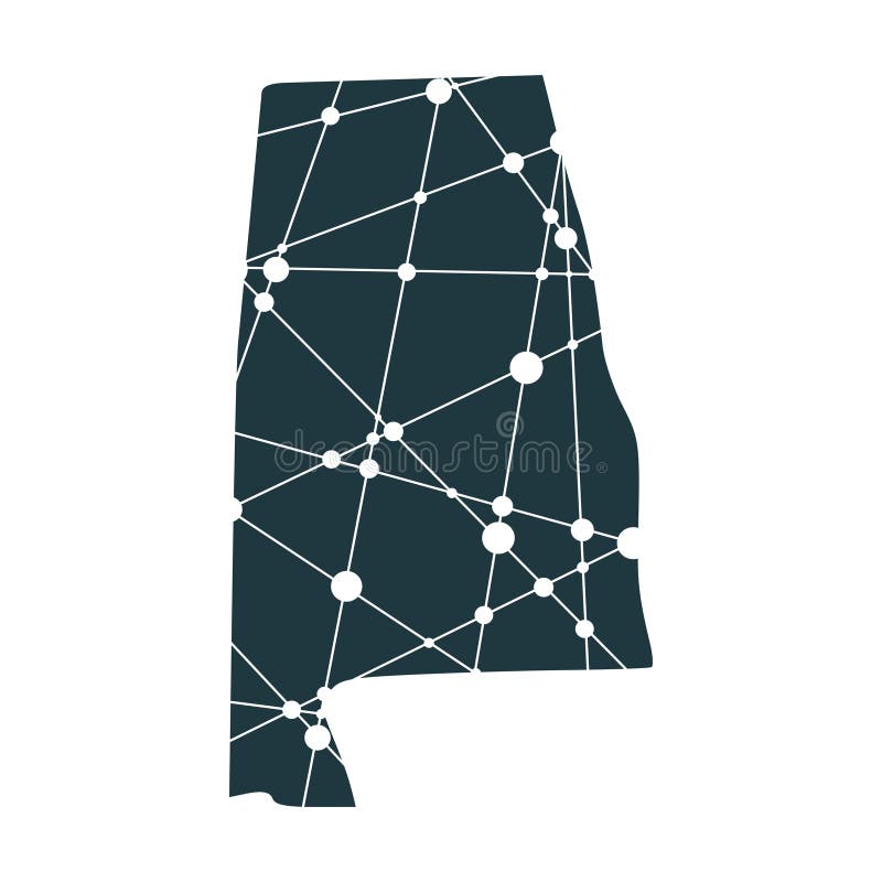 Alabama state map stock vector. Illustration of land - 129899415