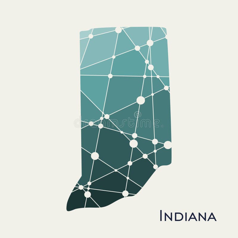 Indiana state map stock vector. Illustration of shape - 131672644