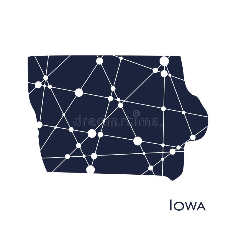 Iowa state map stock vector. Illustration of abstract - 130152279