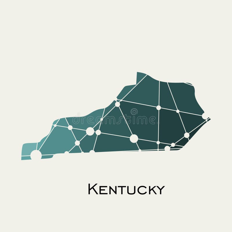 Kentucky state map stock vector. Illustration of transportation - 132756623