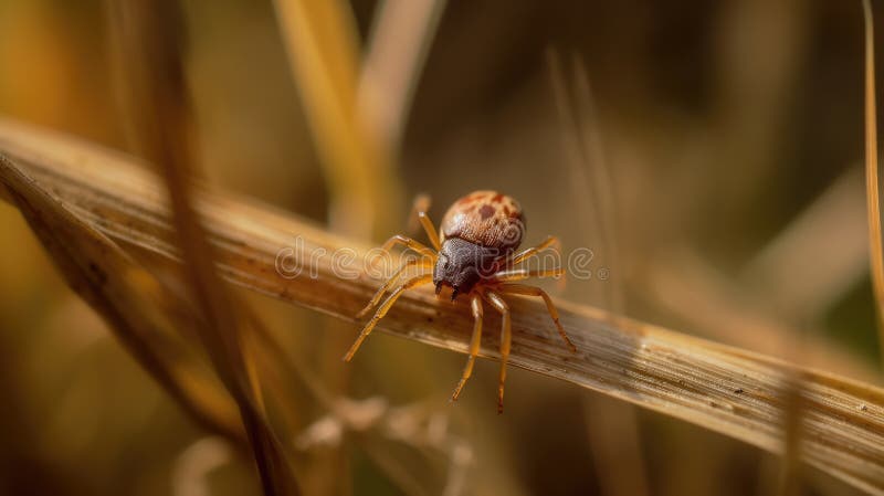 Tick Clinging To a Grass Straw, Waiting for it S Prey. Stock ...