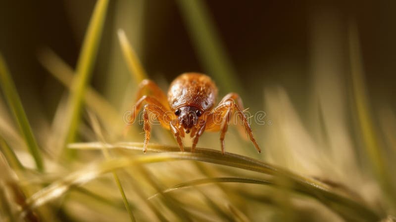 Tick Clinging To a Grass Straw, Waiting for it S Prey. Stock ...