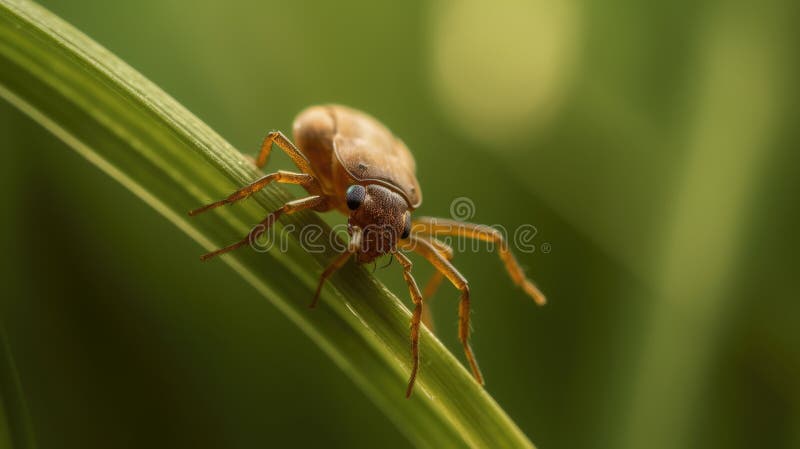 Tick Clinging To a Grass Straw, Waiting for it S Prey. Stock ...