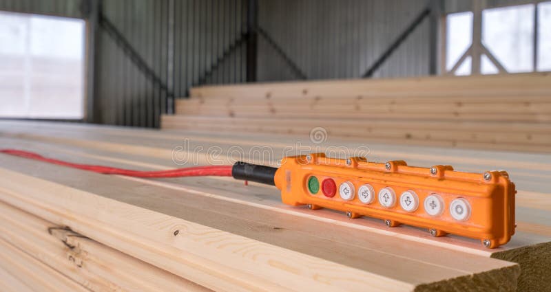 Image of Remote Control for Crane Loading Timber Stock Image - Image of ...