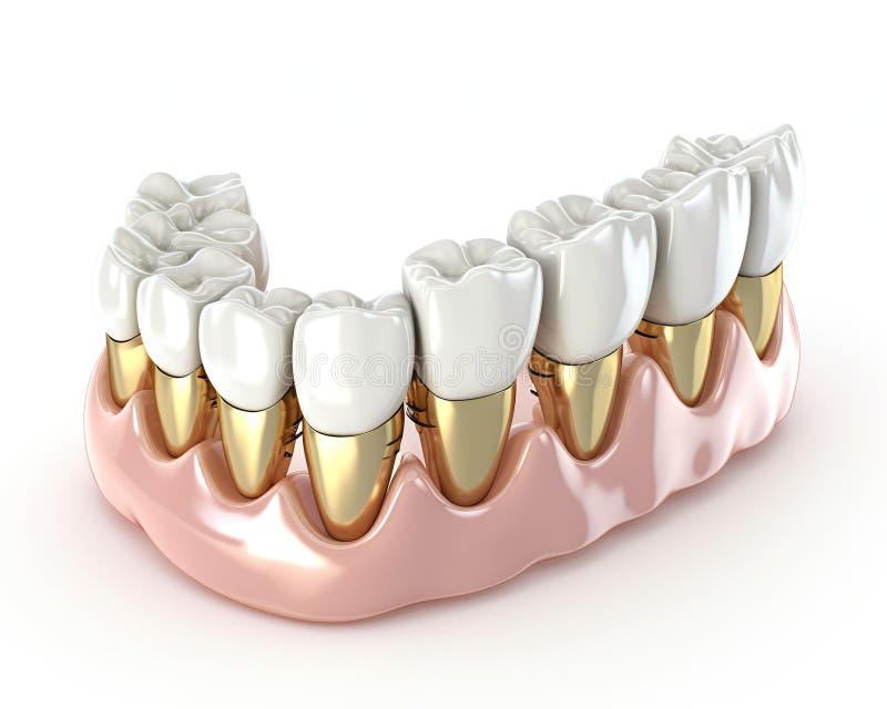 The Lower Jaw Has a Dental Post and Core Tooth Restoration. Stock ...