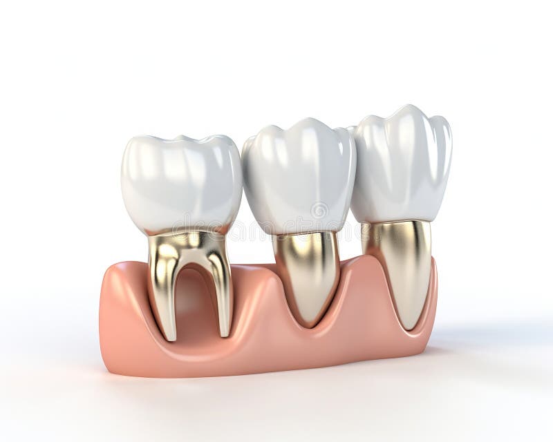 The Lower Jaw Has a Post and Core Tooth Restoration. Stock Illustration ...