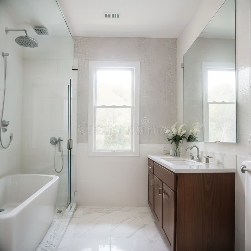 Renovation of a Bathroom before and after in Horizontal Format Stock ...