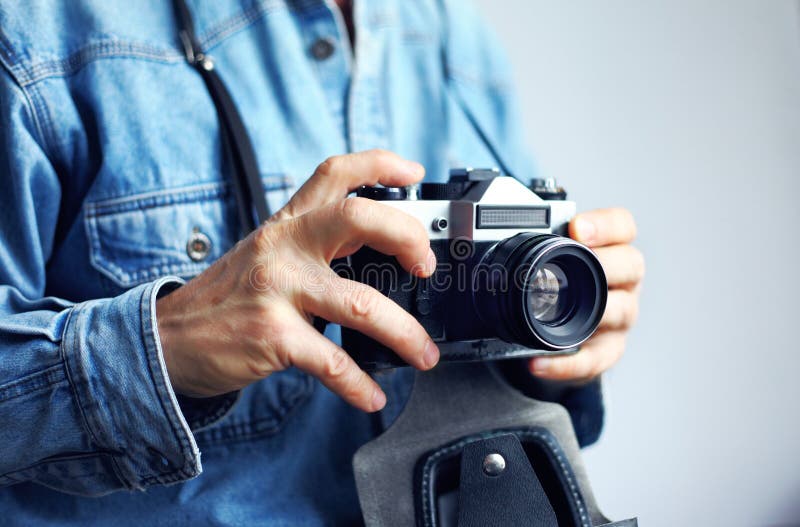 Reporter with camera stock image. Image of inch, photographer - 10012301