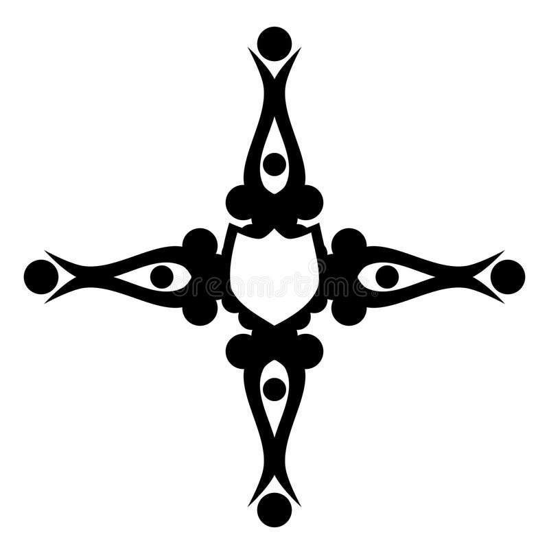 Stylized Cross on Abstract Background in Black and Grey Stock ...