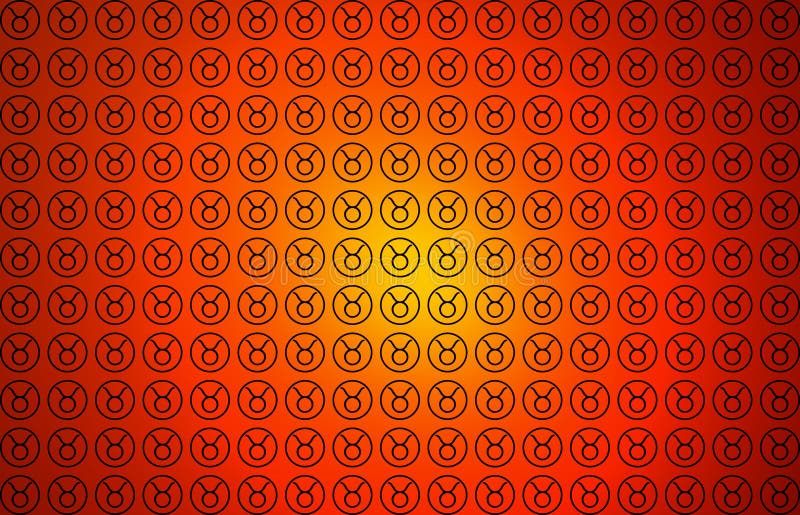 Texture with Taurus Symbol in Circle, Showy Background, Fantasy Red and ...
