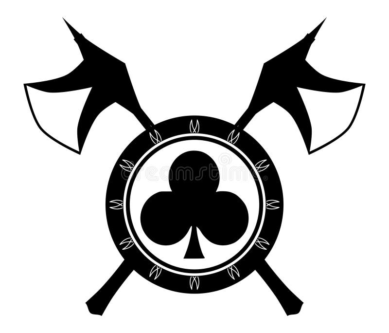 Clubs with Intertwined Axes, Playing Cards, Card Seeds, Isolated. Stock ...