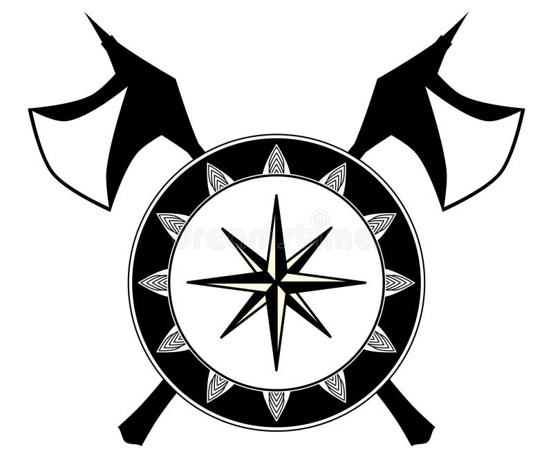 Stylized Compass Rose on Abstract Blue Background Isolated Stock Vector ...