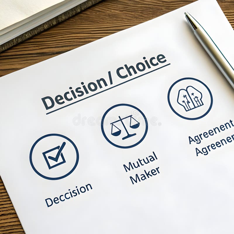 Decision Choice Agreement Isolated on White Background Stock ...