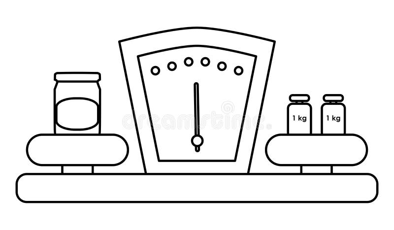 Scale, Picture for Children Coloring, Black and White, Isolated. Stock ...