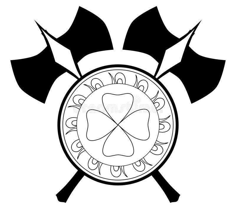 Decorated Shield with Crown and Cross Isolated Stock Image ...