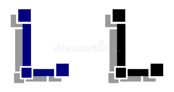 Letter L Logo with Pentagons in Two Color Versions, Fantasy, Isolated ...