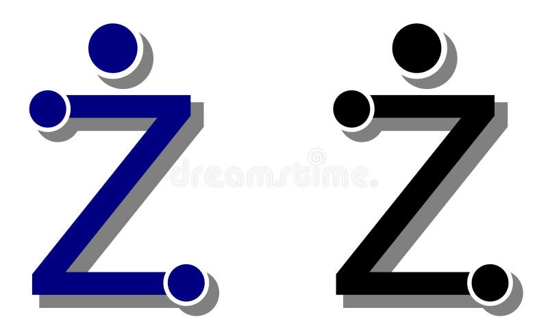 Logo Letter Z with Circles in Two Color Versions, Fantasy, Isolated ...