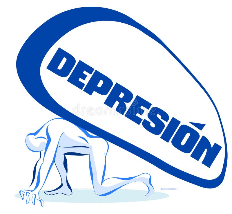 Stylized Man Crushed by Problems Isolated Stock Vector - Illustration ...