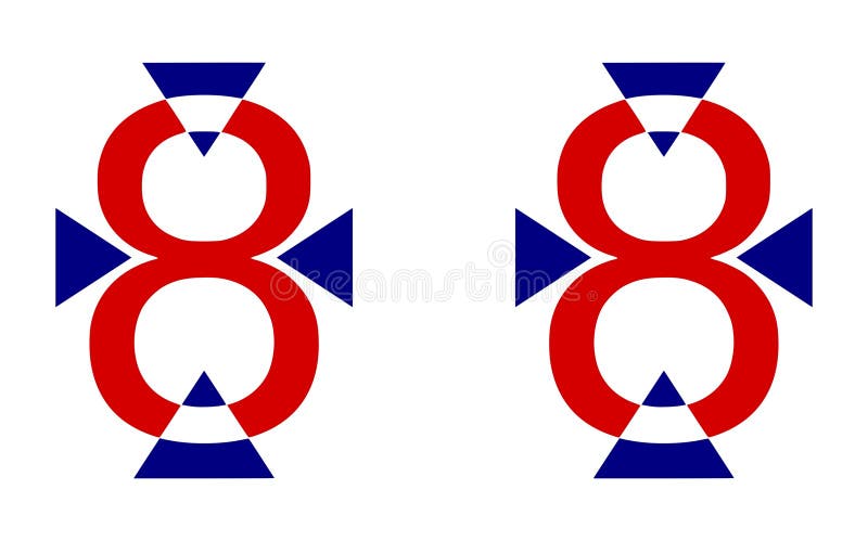 Logo with the Number Eight and Triangles Colorful, Fantasy, Isolated ...