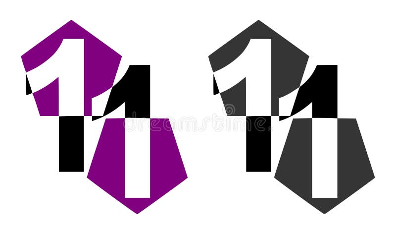 Logo with the Number Eleven and Pentagons Colorful, Isolated, Arabic ...