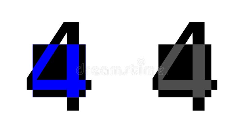 Logo with the Number Four and Squares Colorful, Fantasy, Isolated ...