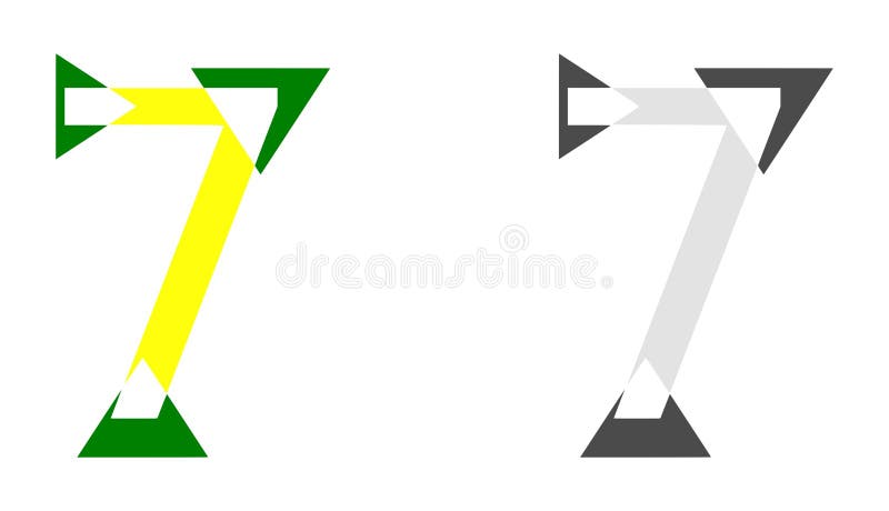Logo with the Number Seven and Triangles Colorful, Fantasy, Isolated ...