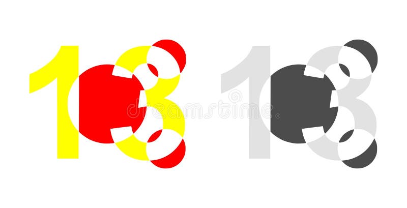 Set of Number Thirteen Year 13 Year Celebration Design. Anniversary ...