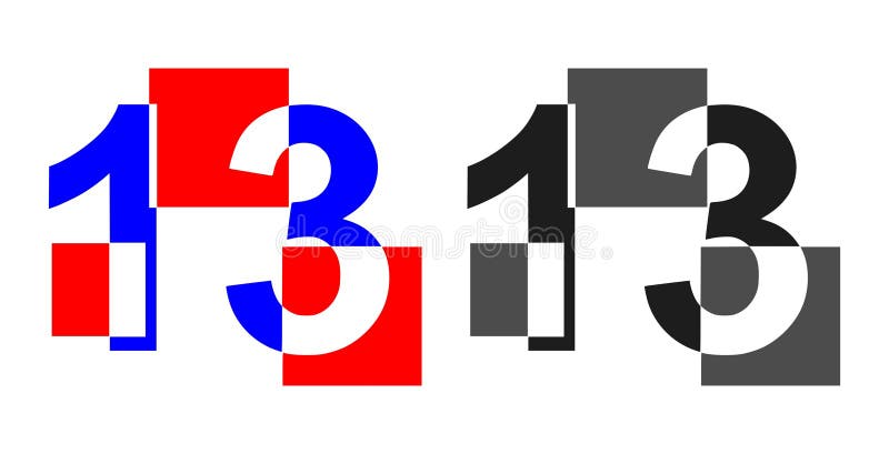 Set of Number Thirteen Year 13 Year Celebration Design. Anniversary ...