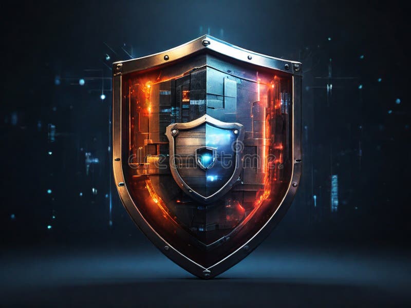 Digital Fortress: Guarding Against Cyber Threats Stock Illustration ...