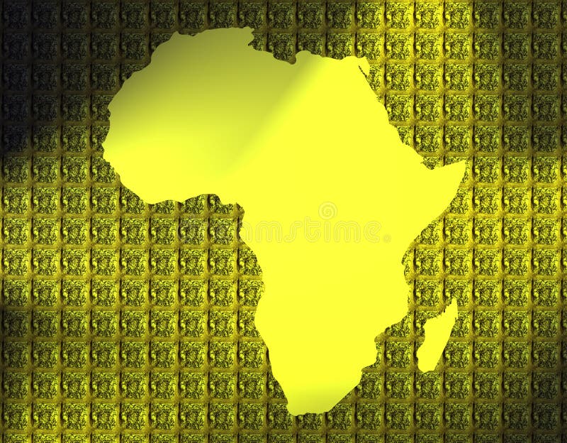 Artistic Africa Map, Gray and Blue Fantasy with Wall Texture, Isolated ...