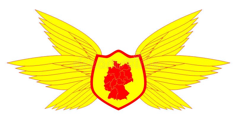 Germany in Winged Shield, Colors, Isolated. Stock Illustration ...