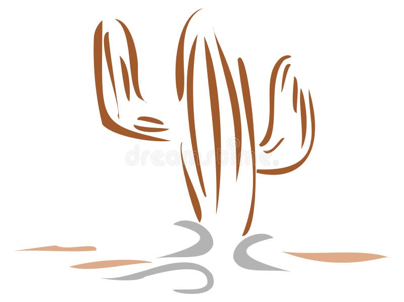 Stylized Cactus, Colors, Artistic, Isolated. Stock Vector ...