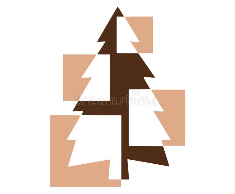 Logo with Stylized Pine Tree and Colorful Squares, Isolated, Forest ...