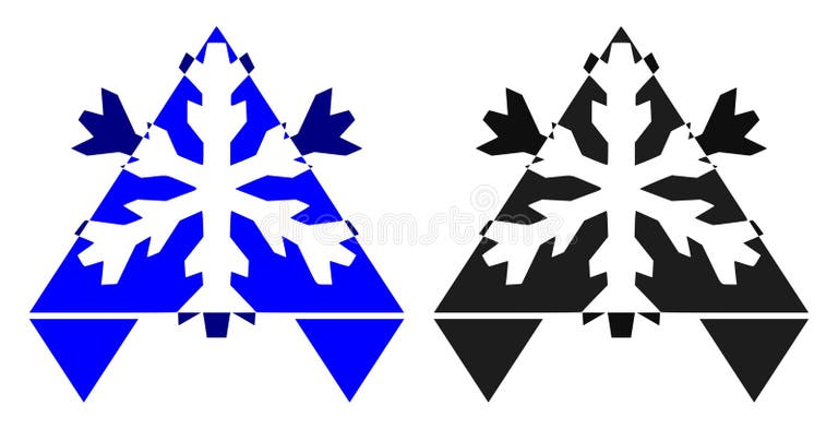 Logo with Stylized Snowflake and Colorful Triangles, Isolated, Ice ...