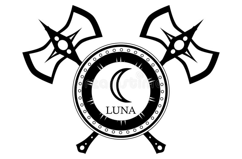 Astronomical Moon Symbol with Double Axes, Black and White, Fantasy ...