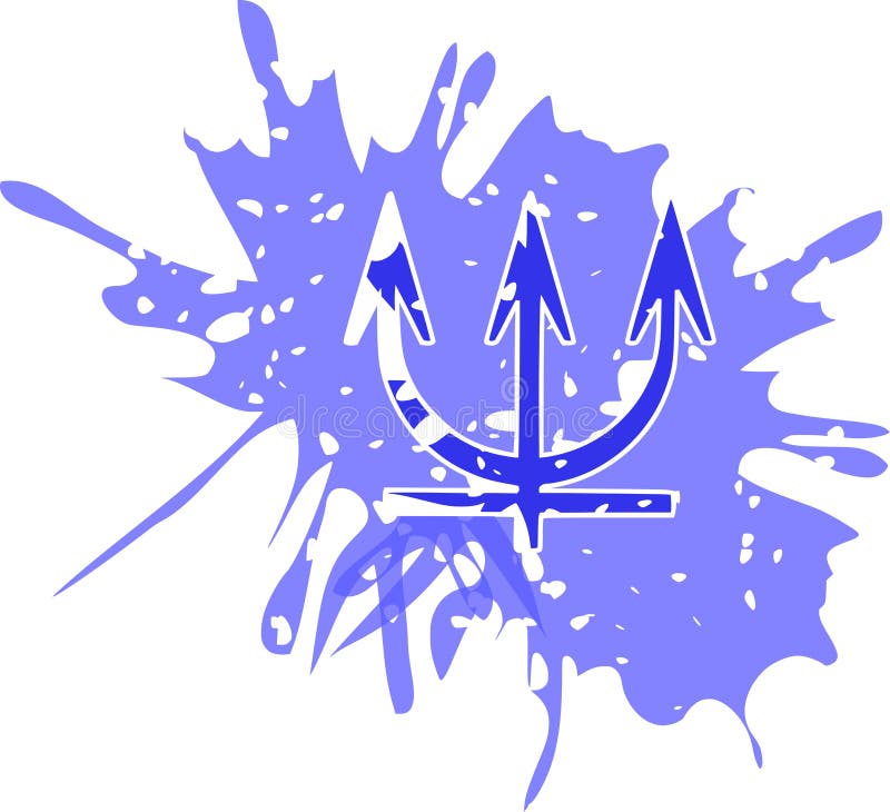 Stylized Neptune in Blue Tones Isolated Stock Vector - Illustration of ...