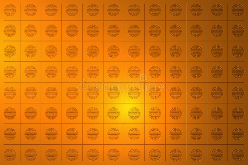 Double Happiness Symbol, Bronze Fantasy, Isolated. Stock Illustration ...