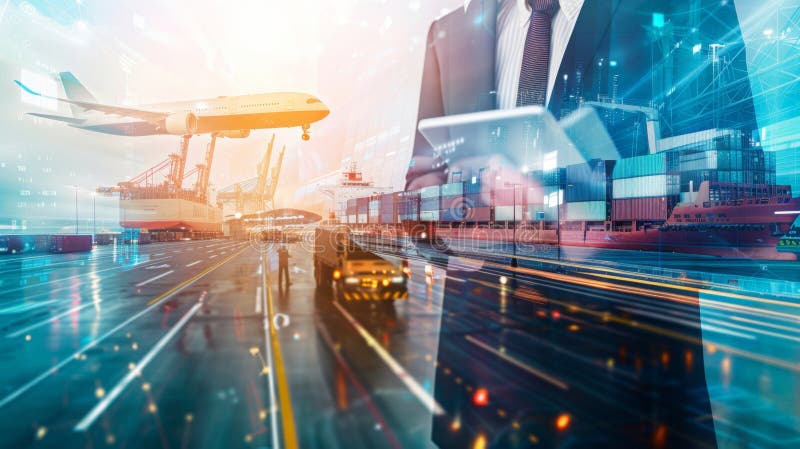 Global Logistics and Transportation with Generative AI Stock Image ...