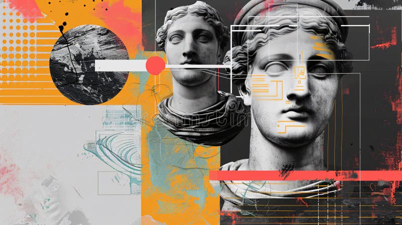 Collage - Exploring the Blend of Classical Sculpture with Modern ...