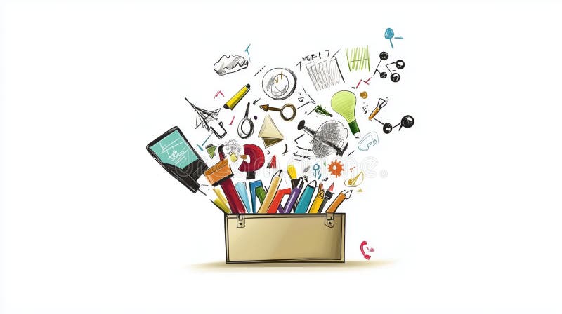 An Image that Represents a Creative Toolbox Stock Illustration ...