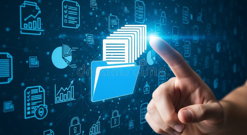 Data Management System Digital File Storage Cloud Computing Technology and Information Database ...