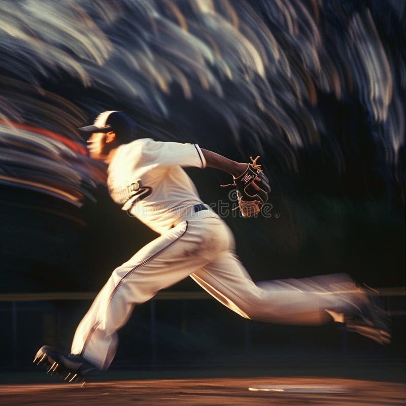 Dynamic Baseball Pitcher Mid-throw, Capturing the Essence of ...