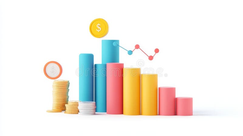 This Image Represents Financial Growth and Decline a Coin Stack ...