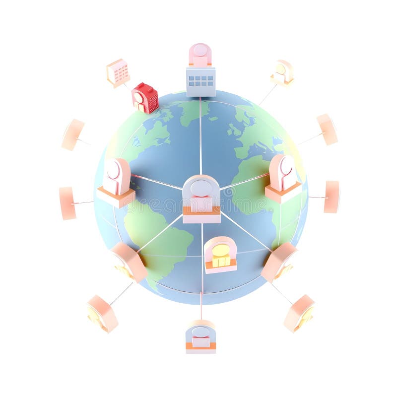 A Stylized Depiction of Global Communication and Connection Systems ...